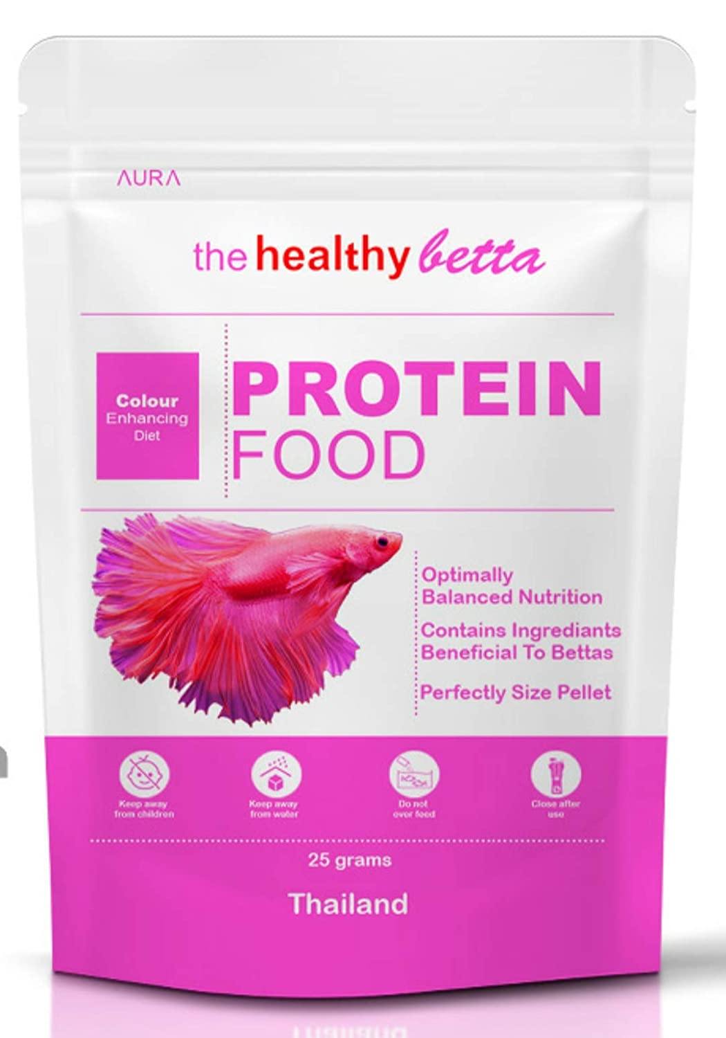 Aura The Healthy Betta Protein Food, 25G | Colour Enhancing Diet ...